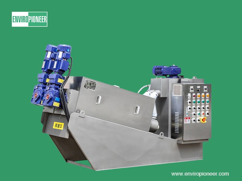 multi disc screw press dehydrator for sludge dewatering